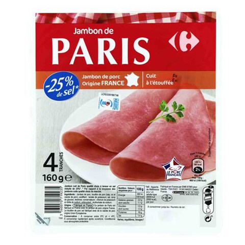 Buy Crf 4 Slices Paris Ham -25%Salt160G Online | Carrefour Kenya