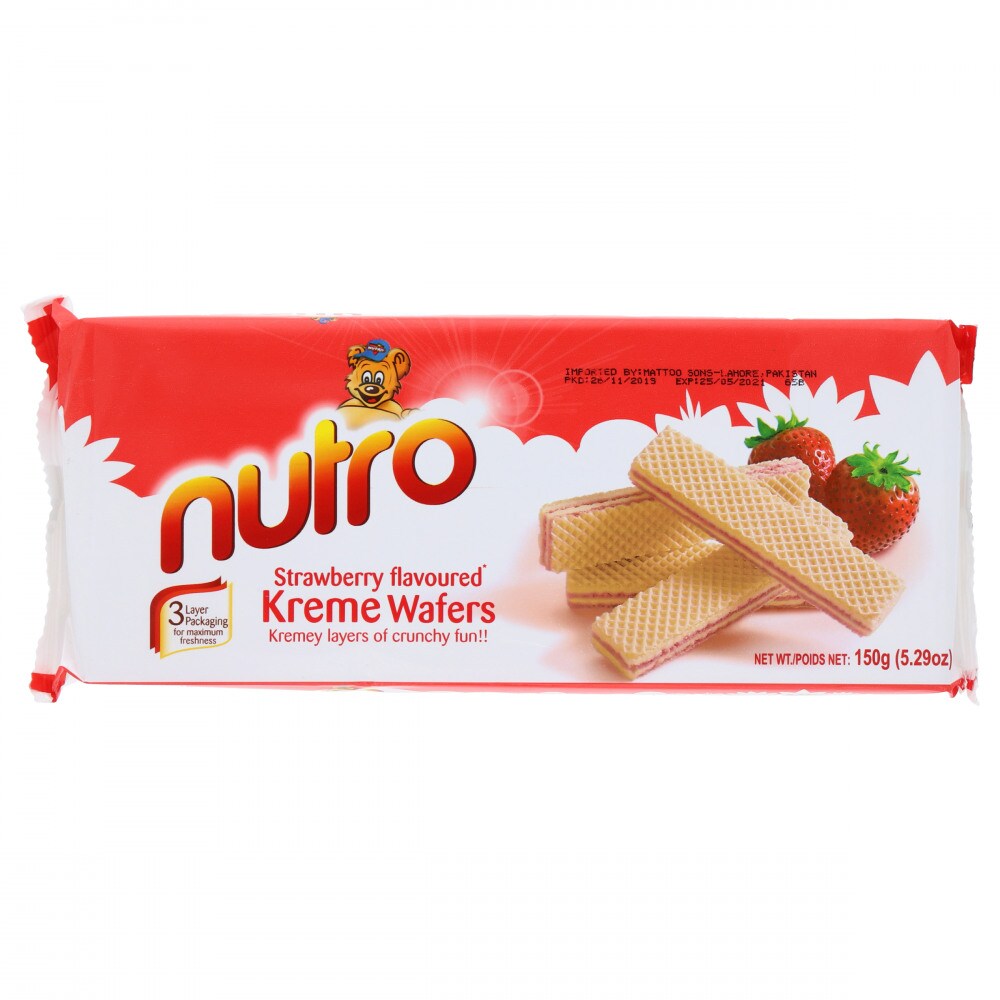 Buy Nutro Strawberry Flavoured Kreme Wafers 150 gr Online | Carrefour ...