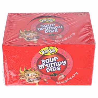 Buy Jojo Sour Grumpy Dips Strawberry 24 Pieces Online | Carrefour Pakistan