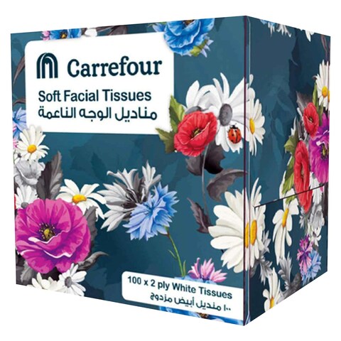 Buy Carrefour Soft Facial Tissues 100 Count Online | Carrefour Kenya