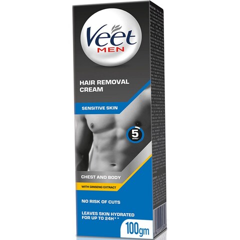 Buy Veet Men Sensitive Skin Hair Removal Cream Chest And Body 100 gr ...