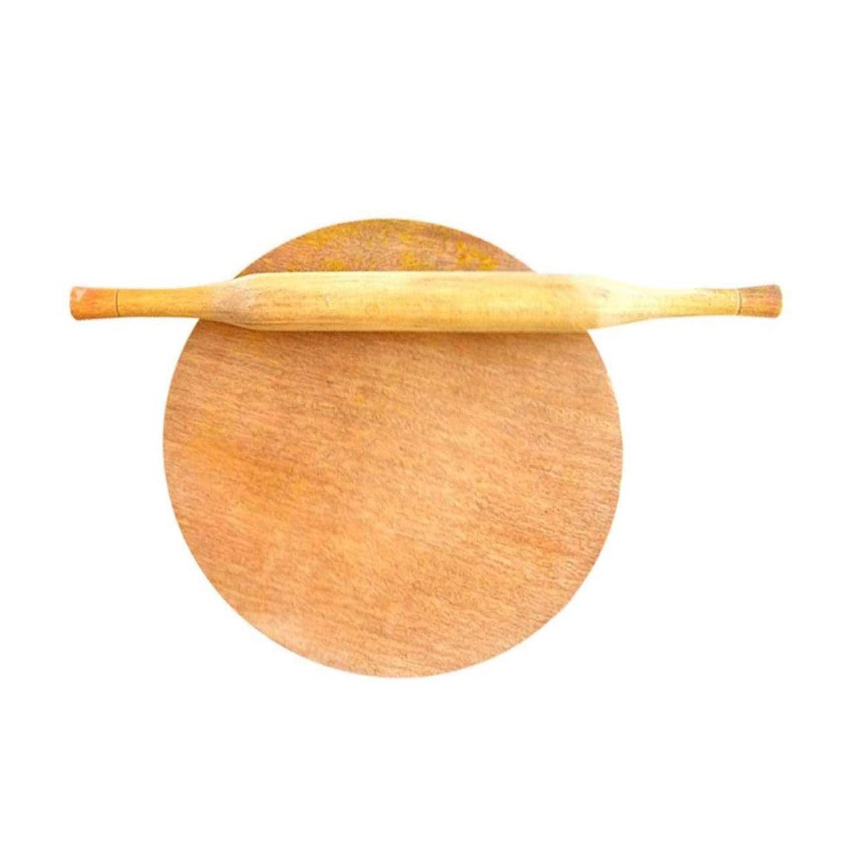 Buy Raj Deluxe Wooden Rolling Pin And Board Set Beige 2 PCS Online ...