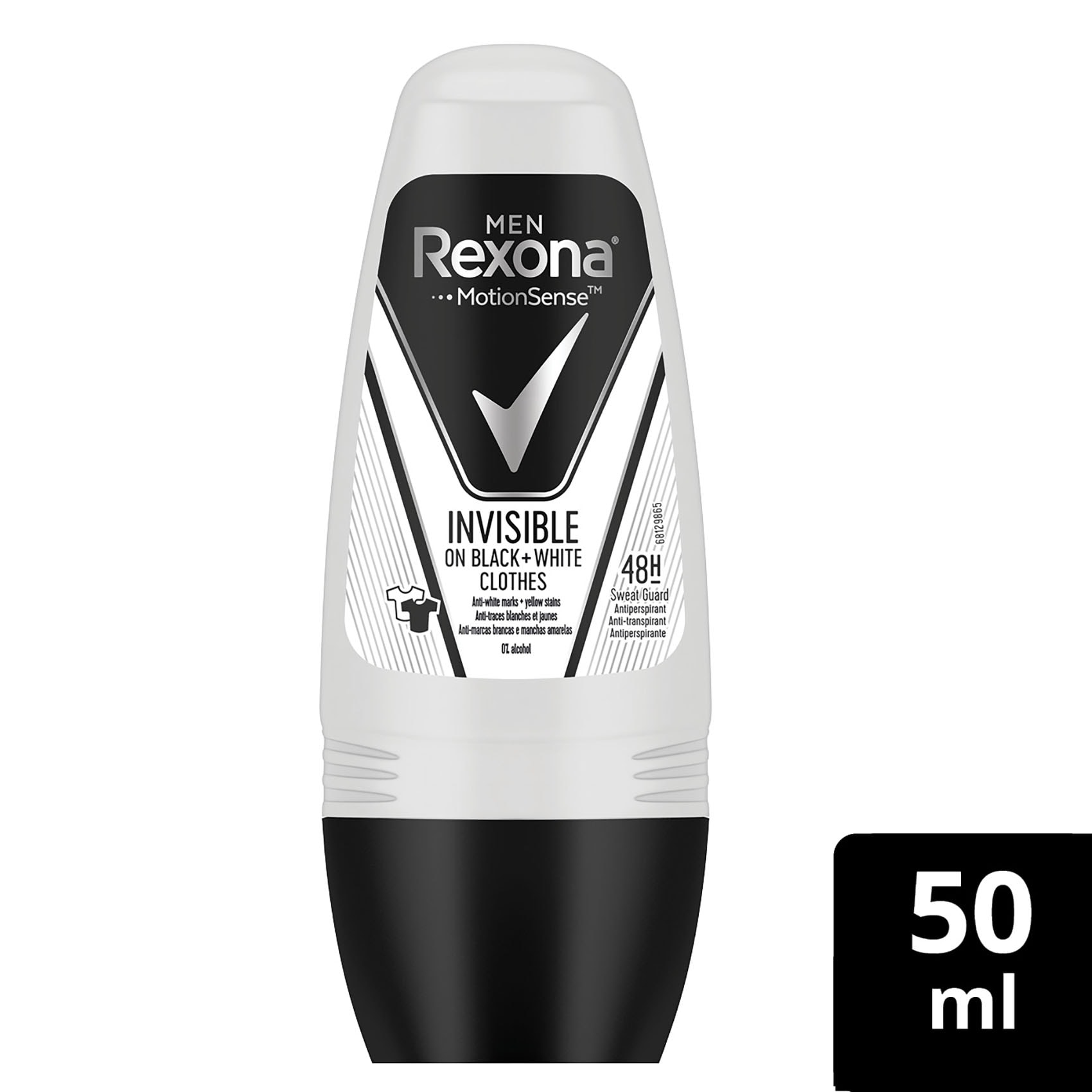 Buy Rexona Men Invisible Black And White Antiperspirant Roll-On 50ml ...