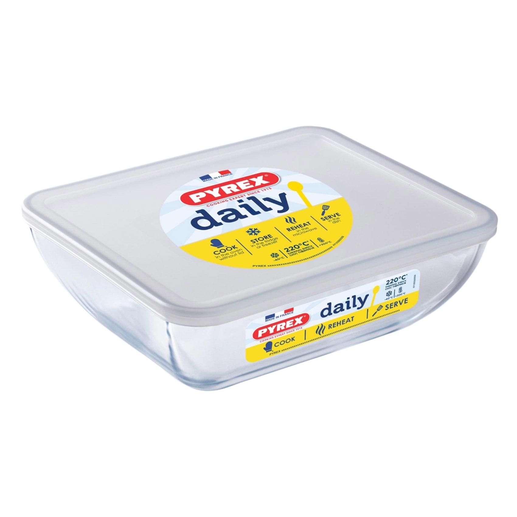 Buy Pyrex Daily Rectangular Roaster With Lid White 3.5L Online ...
