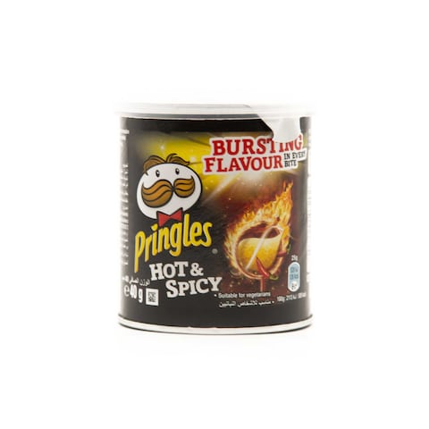 Buy Pringles Hot & Spicy Potato Chips 40g Online | Carrefour KSA