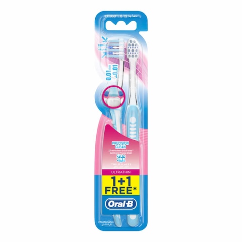Oral-B Ultrathin Precision Clean Extra Soft Manual Toothbrush Pack of 2 ...