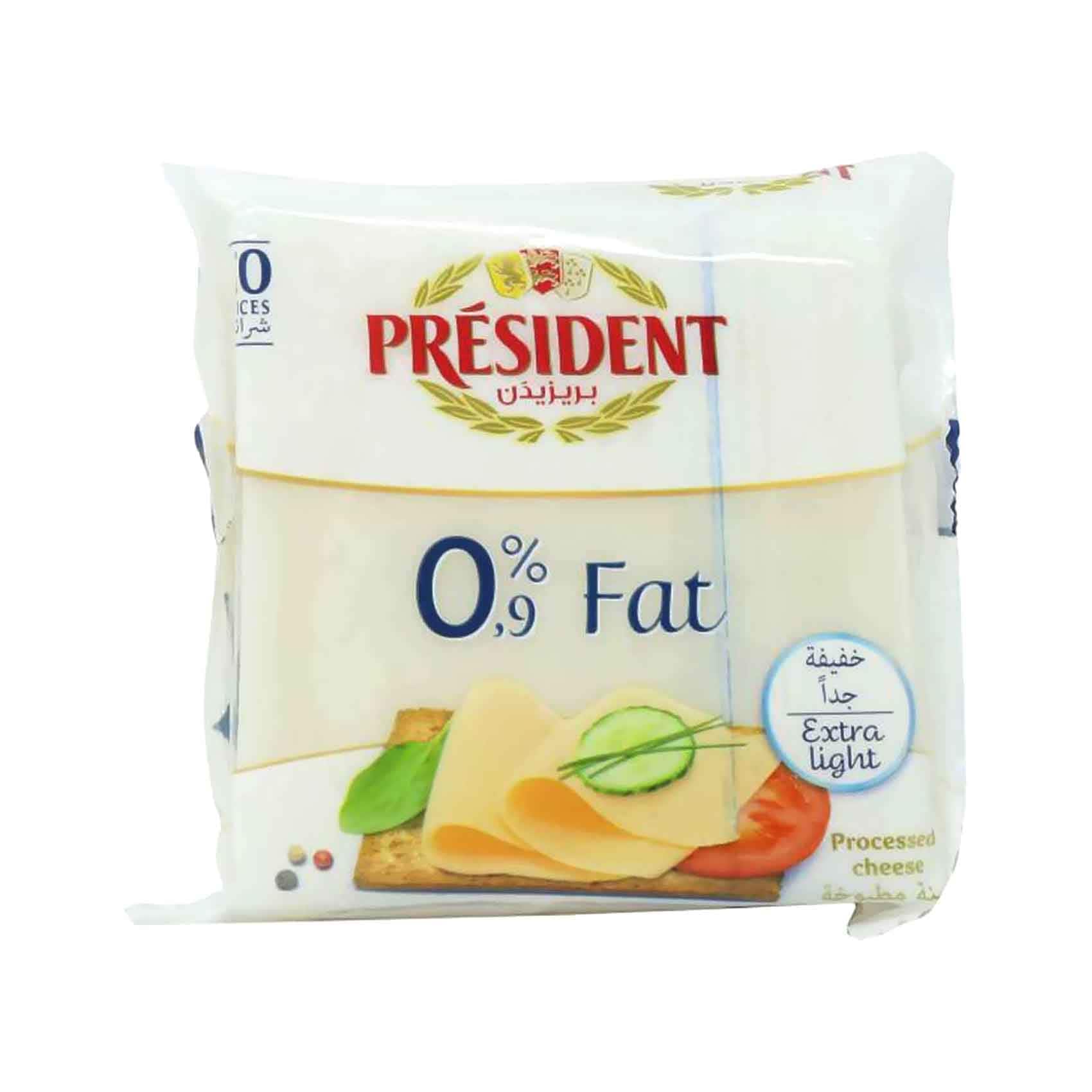 Buy President 0 Fat Slice Cheese 200g Online | Carrefour KSA