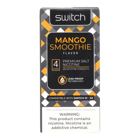Buy Switch Mango Smoothie Flavor 4 Pods Premium Nicotine Salt 5% ...
