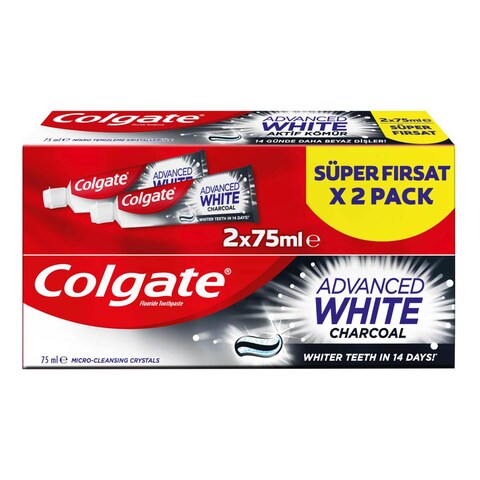 Colgate Advanced White Charcoal Whitening Toothpaste 75ml Pack of 2 ...