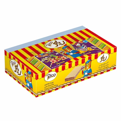 Buy Rico Wafer Finger With Chocolate Flavour Cream Filling 17.6g ×24 Online | Carrefour KSA