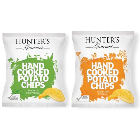 Hunters Gourmet Sea Salt and Cider Vinegar Hand Cooked Potato Chips ...