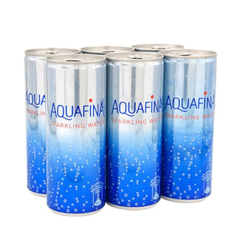 Buy Aquafina Sparkling Mineral Water Can 250ML X6 Online | Carrefour Lebanon