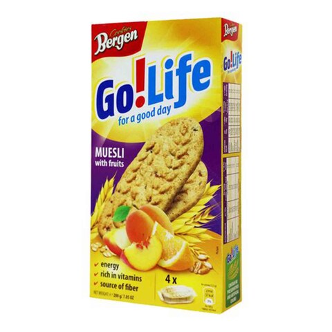 Buy Bergen Go Life Muesli & Fruits Biscuits 200g Online | Carrefour Kenya