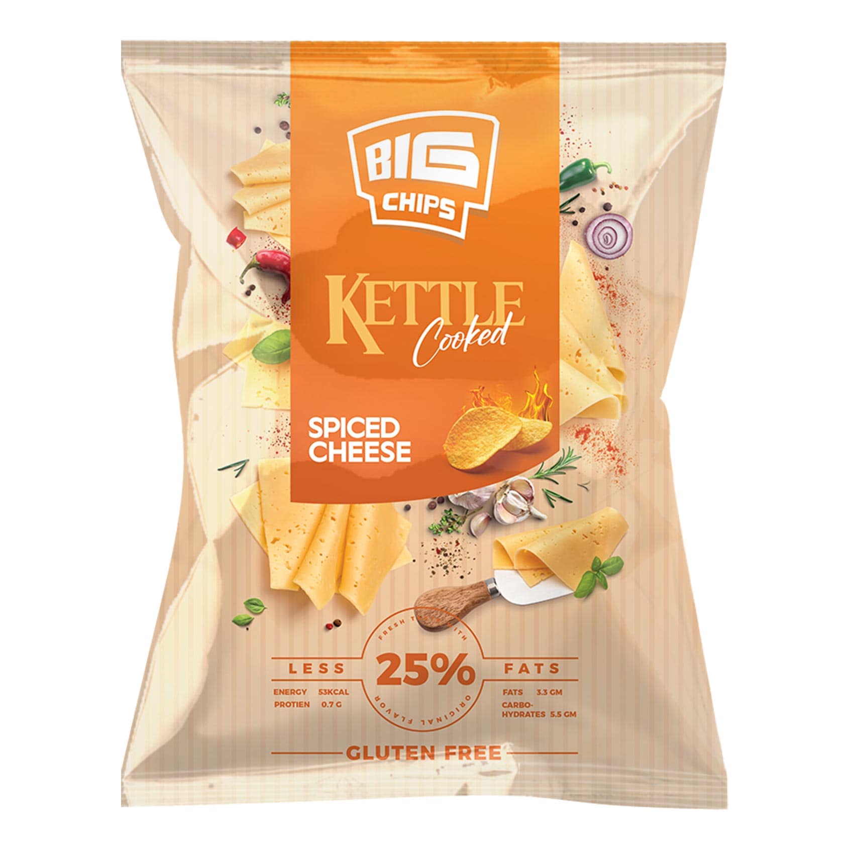 Buy Big Chips Potato Chips with Spiced Cheese - 58 gram Online ...