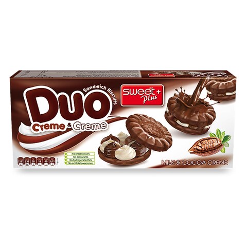 Buy Sweet Plus Duo Sandwich Biscuits Cocoa & Milk 150GR Online ...