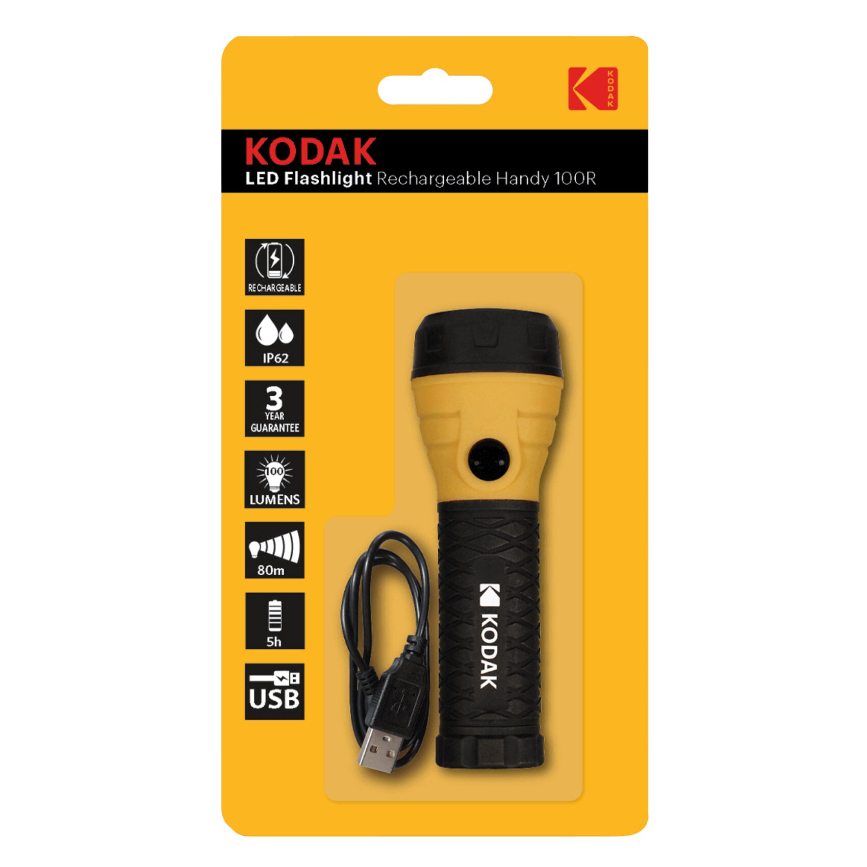 Buy Kodak 100R Rechargeable Handy USB LED Flashlight Online | Carrefour ...