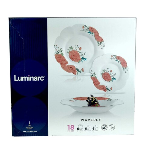 Buy LUMINARC DINNER SET 18 PCS WAVERLY Online | Carrefour Egypt