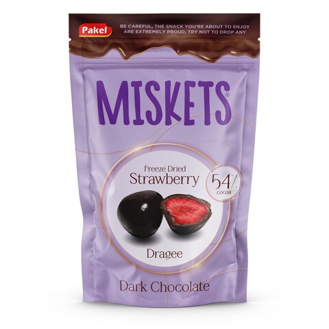 Buy Miskets Dark Chocolate Strawberry Dragee 80GR Online | Carrefour ...