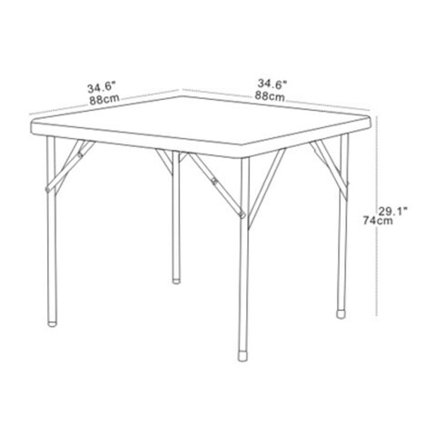 Buy Mintra Square Foldable Table - 88 Cm Online | Carrefour Egypt