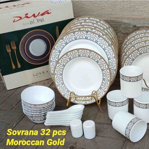 Buy Diva 32Pcs Dinner Set Gold Online | Carrefour Kenya