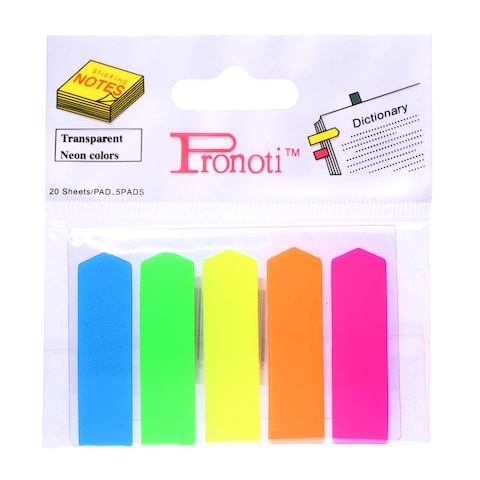Buy Pronoti Transparent Neon Colors Sticking Notes 5 Pads Online ...
