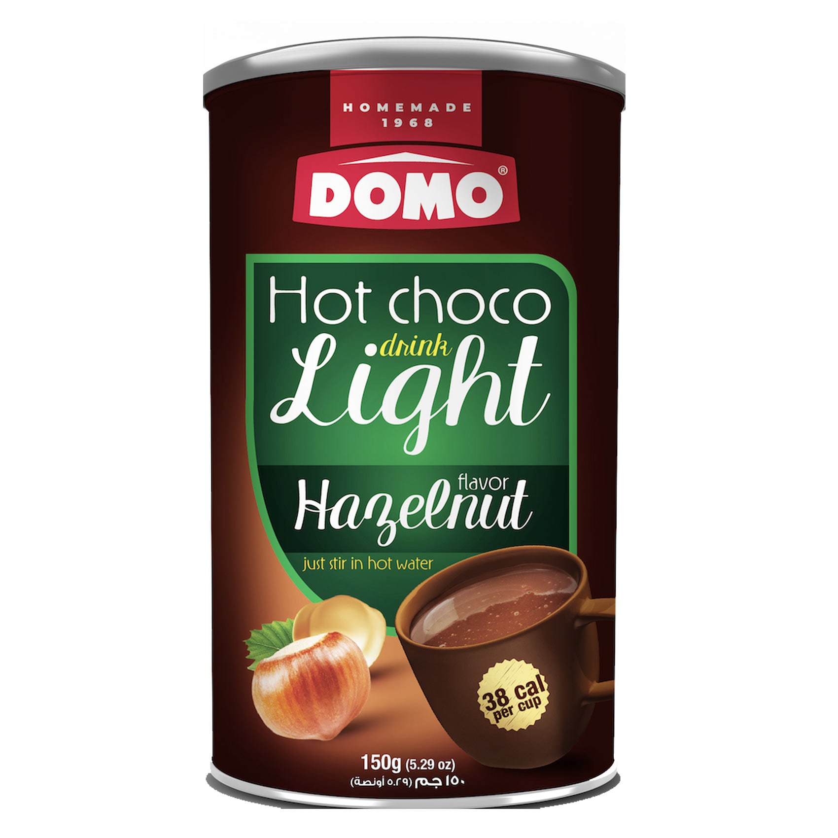 Buy Domo Hot Choco Drink Light Hazelnut 150GR Online | Carrefour Lebanon