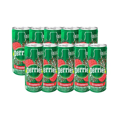 Perrier Strawberry Flavoured Sparkling Natural Mineral Water 250ml Pack ...