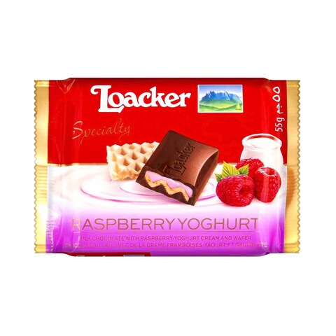 Buy Loacker Raspberry Chocolate Bar - 55 grams Online | Carrefour Egypt