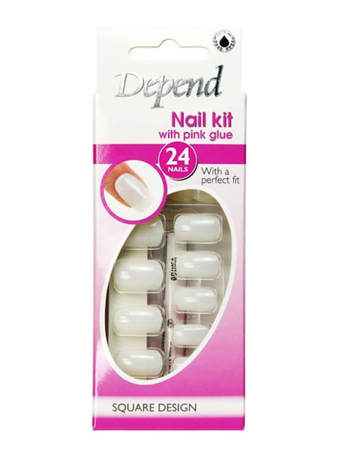 Depend 24-Piece Nail Kit With Pink Glue 6036 White price in Saudi ...