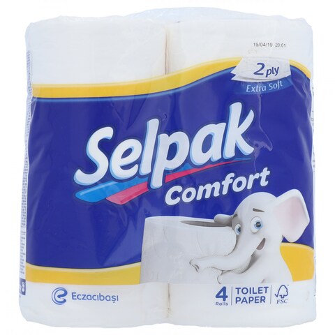 Buy Selpak Comfort Toilet Paper 4 Rolls 2 Ply Extra Soft Online ...