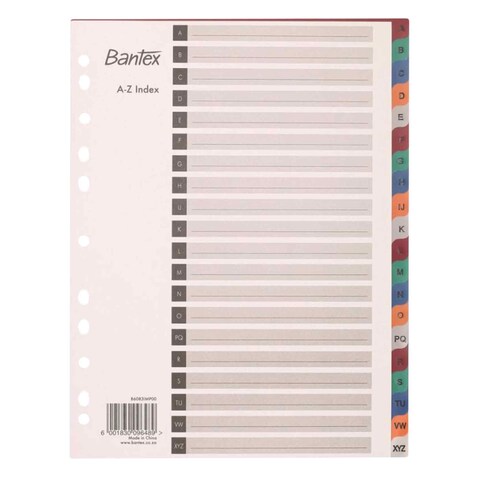 Buy Bantex Divider 20 Divisions A-Z Index A4 Online | Carrefour Kenya