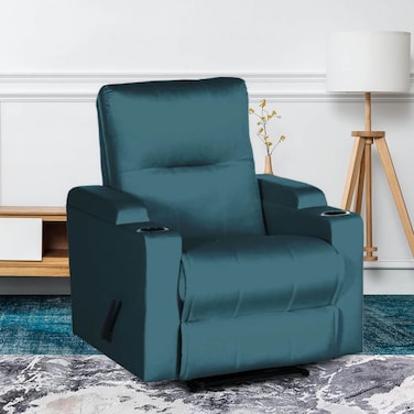Buy In House Velvet Classic Cinematic Recliner Chair With Cups Holder ...