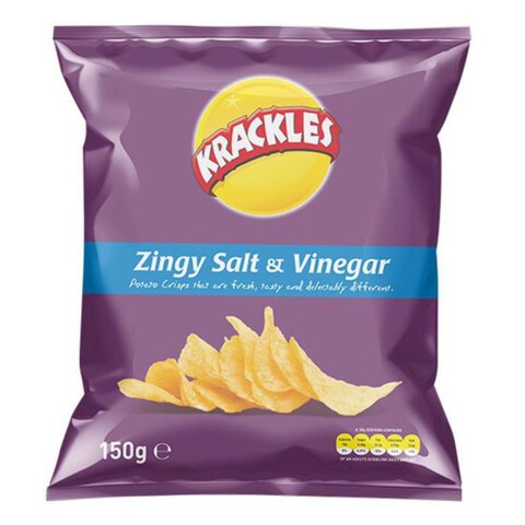 Buy Krackles Zingy Salt And Vinegar Potato Chips 150g Online ...