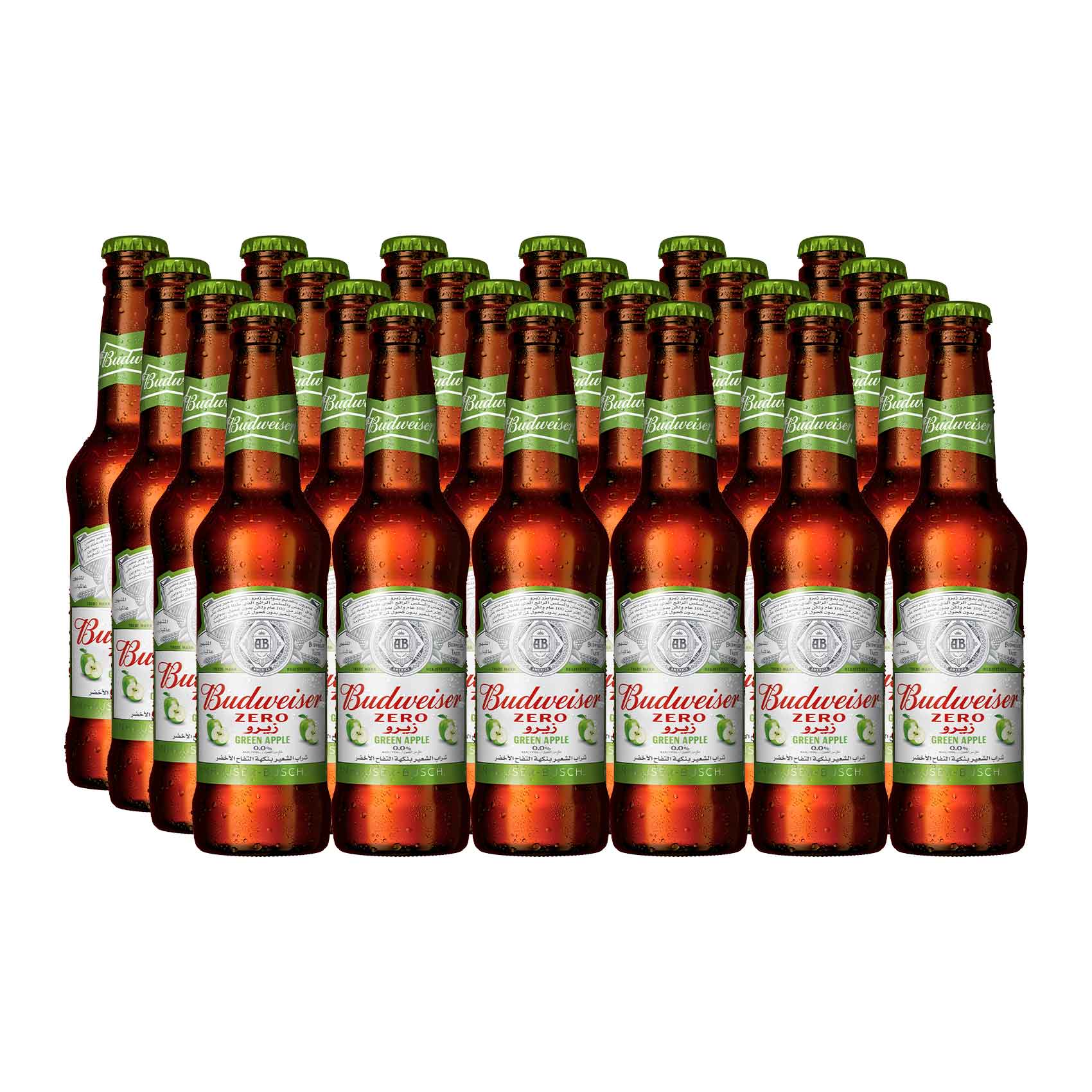 Buy Budweiser Zerogreen Apple 330ml X 24 Online | Carrefour KSA