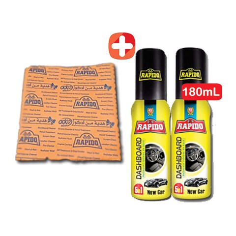 Buy Rapido New Car Dashboard Cleaner - 180ml - 1+1 + Towel Online ...