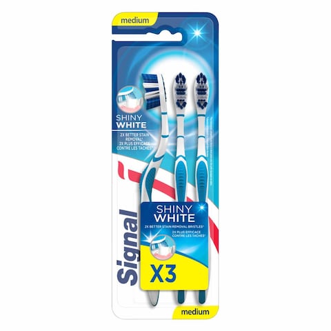 Signal Shiny White Medium Toothbrush Multicolour 3 PCS price in UAE ...