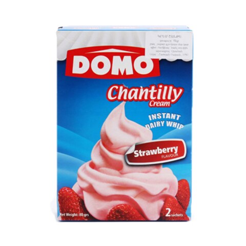 Buy Domo Chantilly Cream Strawberry 80GR Online | Carrefour Lebanon