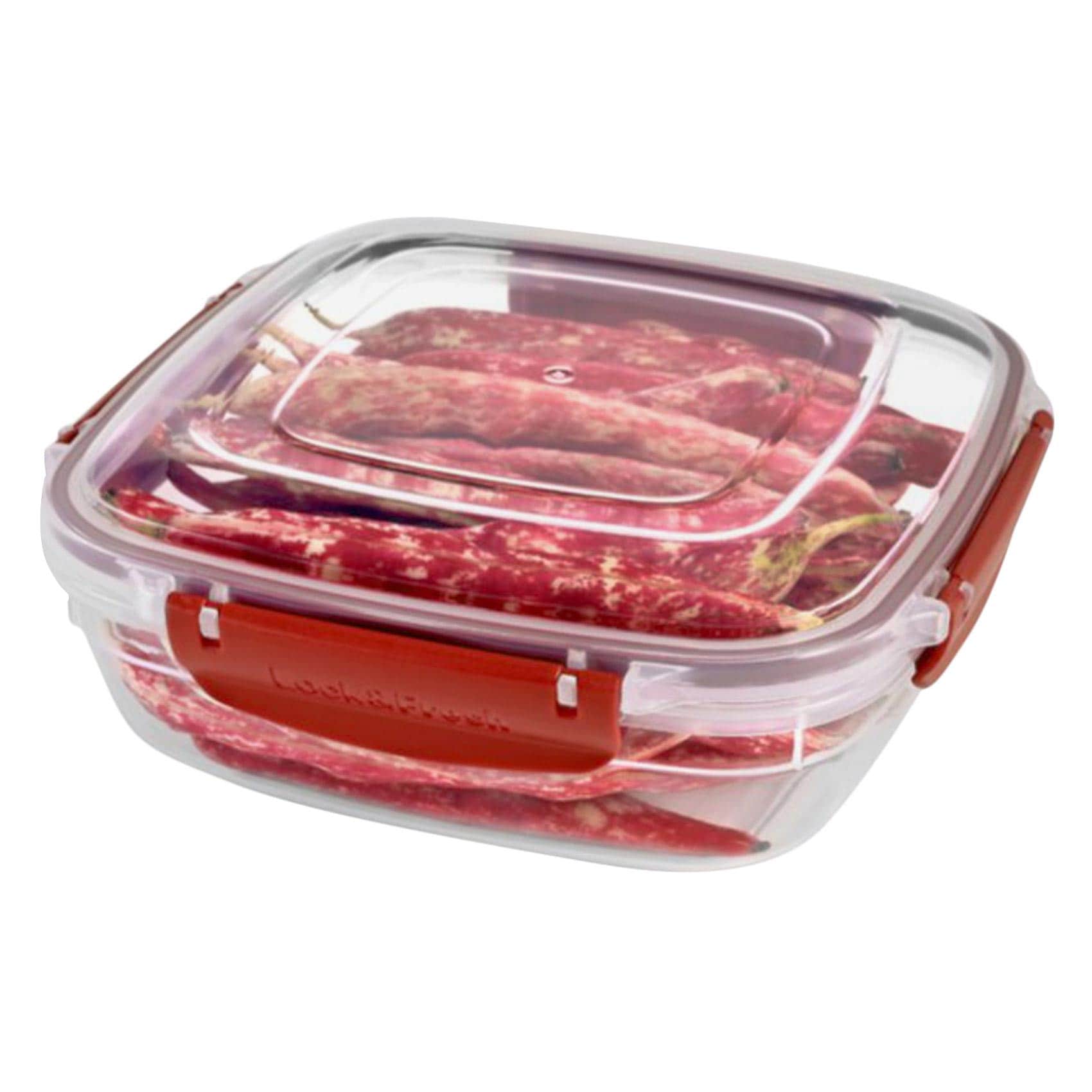Buy Dunya 30824 Lock And Fresh Food Storage Container 1700ml Red/Clear ...