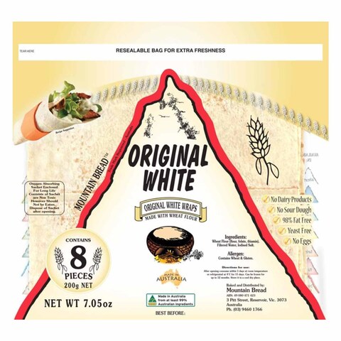 Mountain Bread Original White Wraps 200g price in Kuwait | Carrefour ...