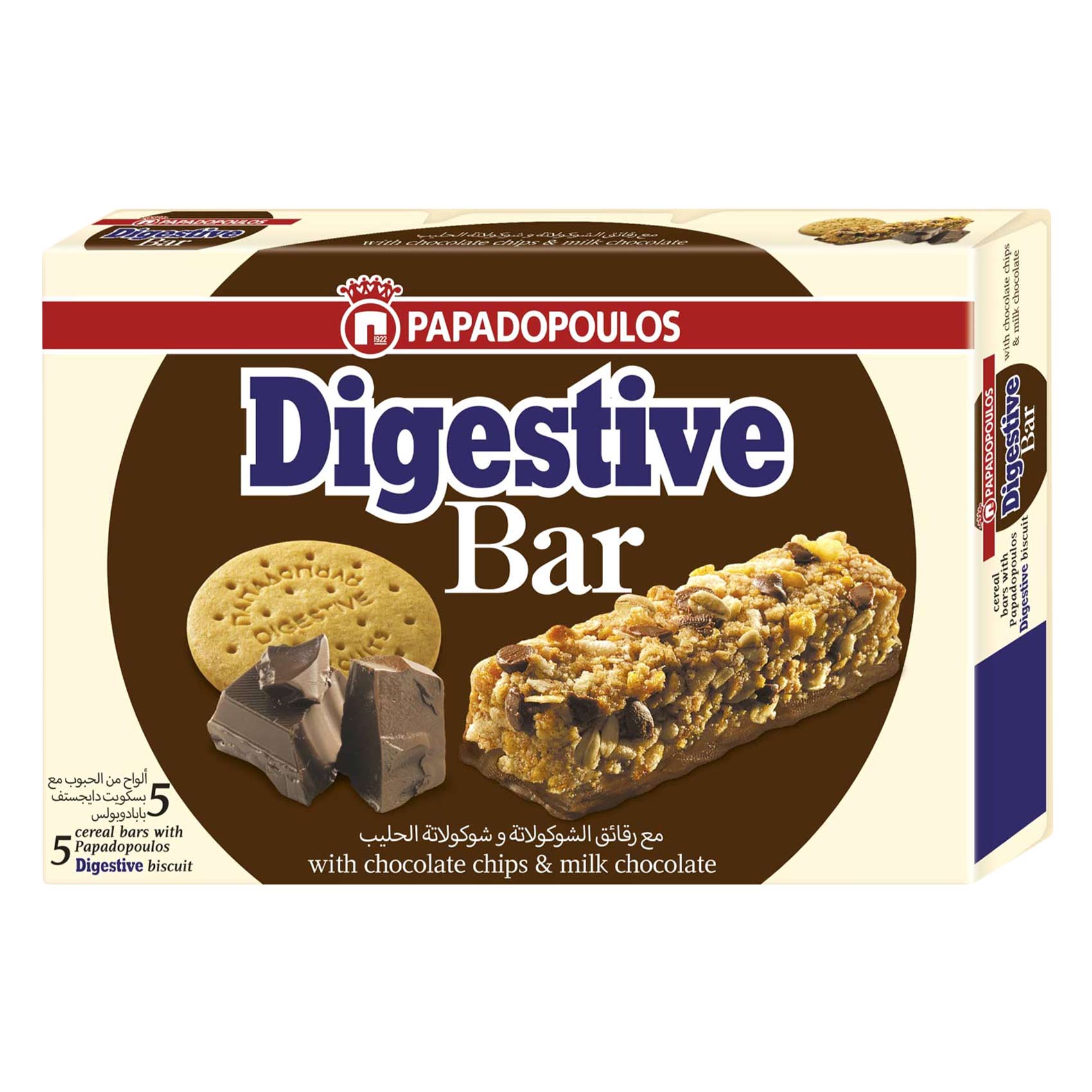 Buy Papadopoulos Digestive Bar With Chocolate Chips And Milk Chocolate ...