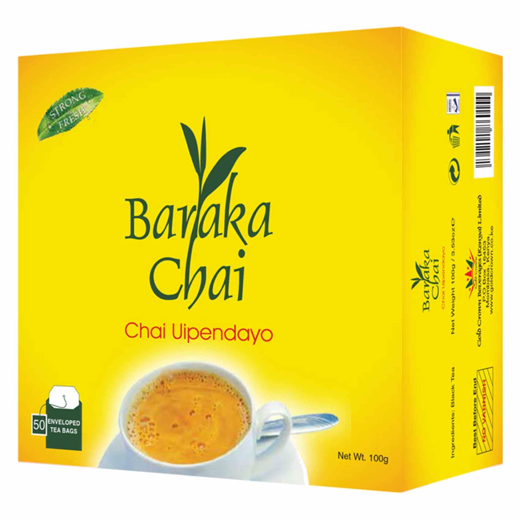 Buy Baraka Chai Strong And Fresh Tea Bags 100g (50 Pieces) Online ...