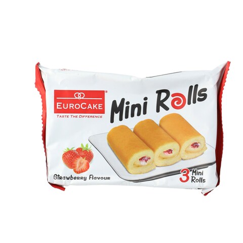 Buy Euro Cake Mini Rolls Strawberry Flavour 60 gr 3 pcs Online ...