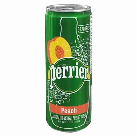 Buy Perrier Peach Sparkling Mineral Water 250ml Online | Carrefour KSA