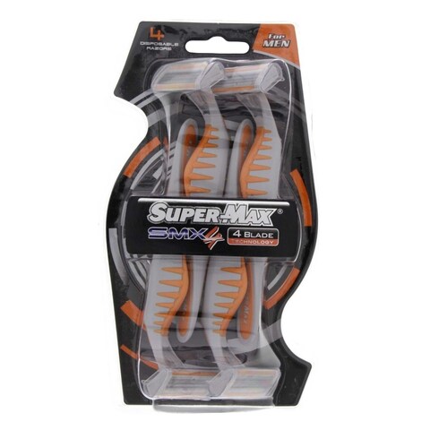 Buy Supermax Smx4 4 Blade Disposable Razor 4 Pieces Online | Carrefour ...