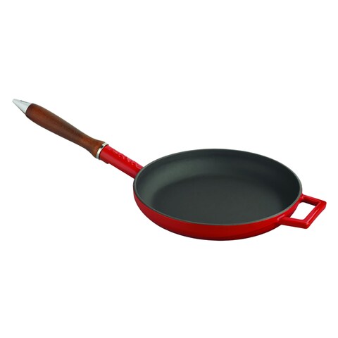 Buy Lava Diameter Frying Pan With Wooden Handle 24cm Red Online ...