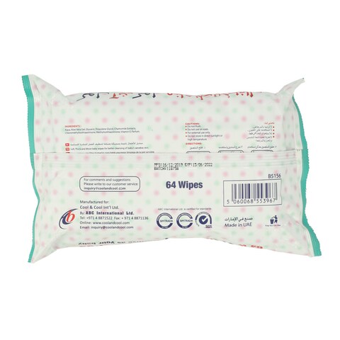 Buy Cool & Cool Baby Alcohol Sensitive Plus Wipes 64 Sheets Online ...