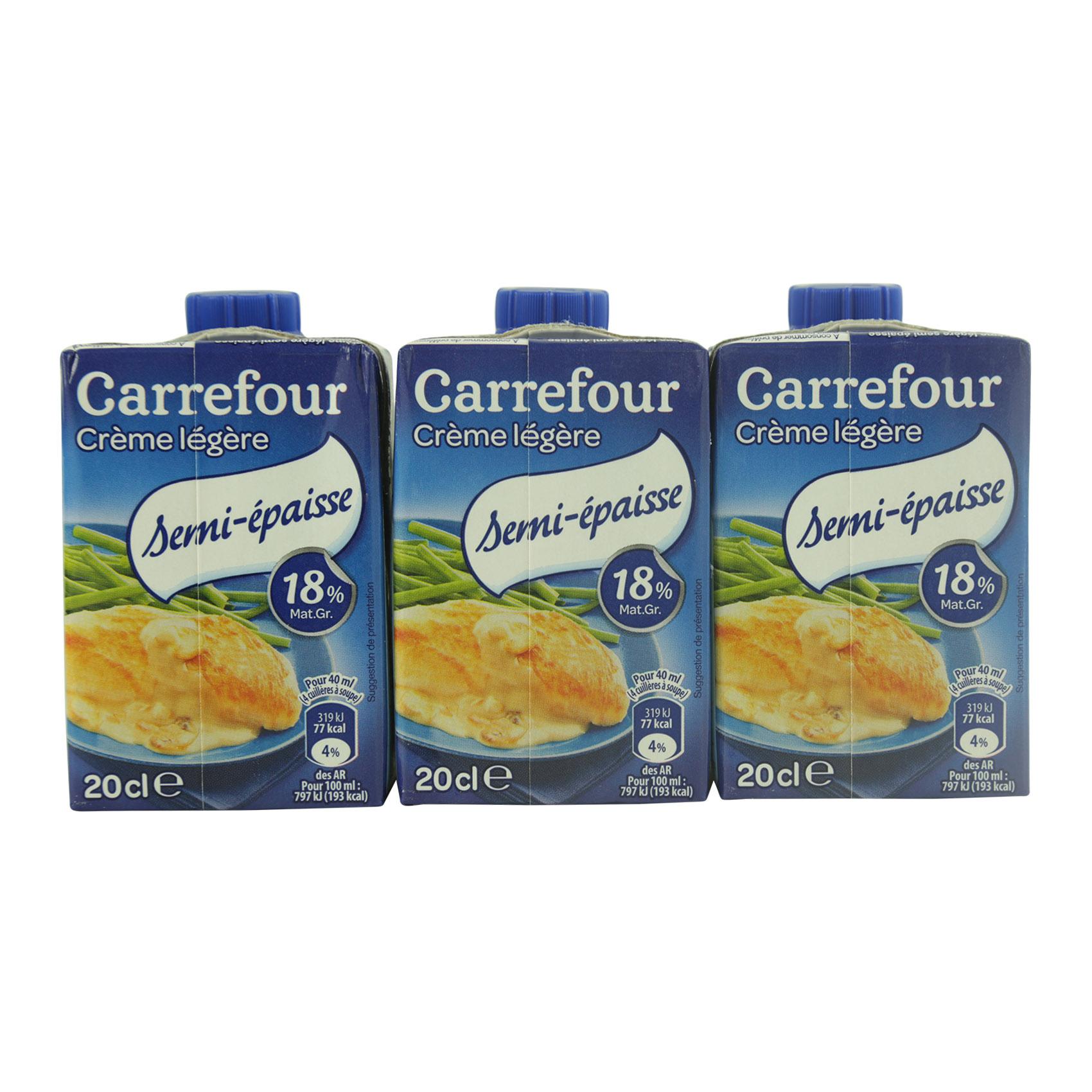Buy Carrefour Light Cream Semi Thick 200ml × 3 Online | Carrefour KSA