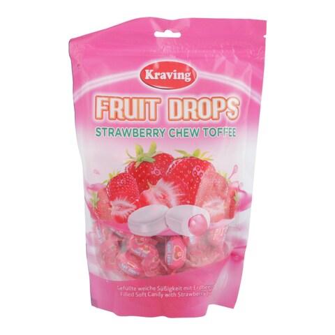 Buy Kraving Fruit Drops Strawberry Chew Toffee 250g Online | Carrefour Pakistan