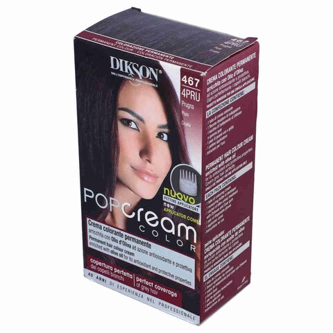 Buy Dikson Pop Cream Color Permanent Hair Color Cream 467 4PRU Prugna ...