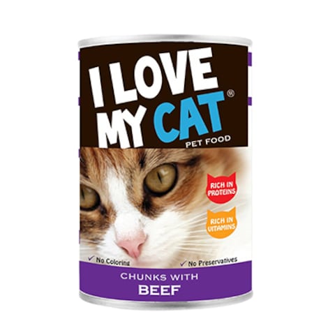 Buy I Love Mycat Beef Chunks Cat Food 400g Online | Carrefour Lebanon
